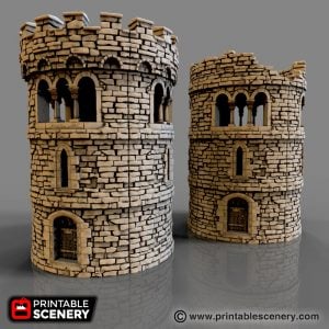 Round Tower Two - Printable Scenery