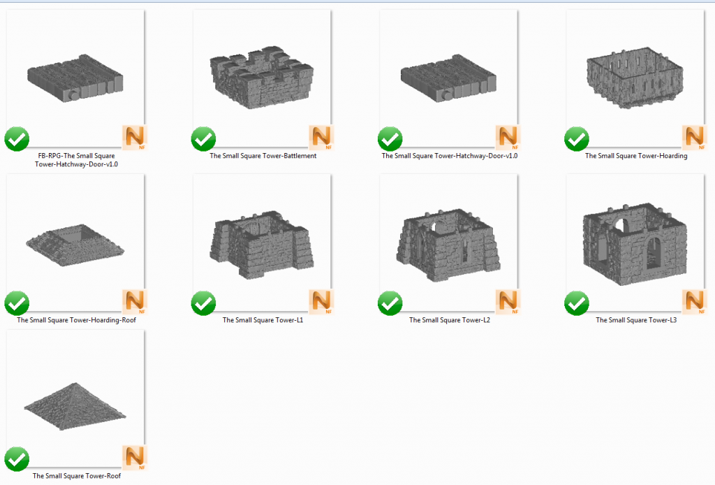 The Small Square Tower Mash Up - Printable Scenery