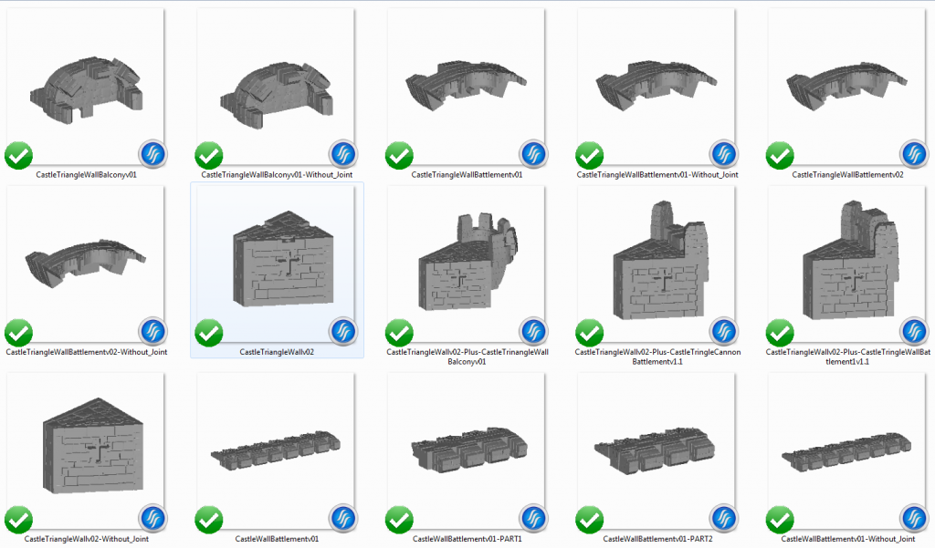 3D Printable Octagon Castle Wall Pack