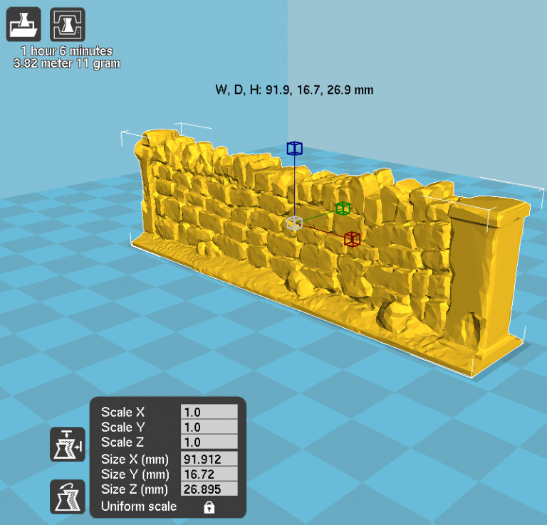 3D Printable Stone Wall Straight Pack