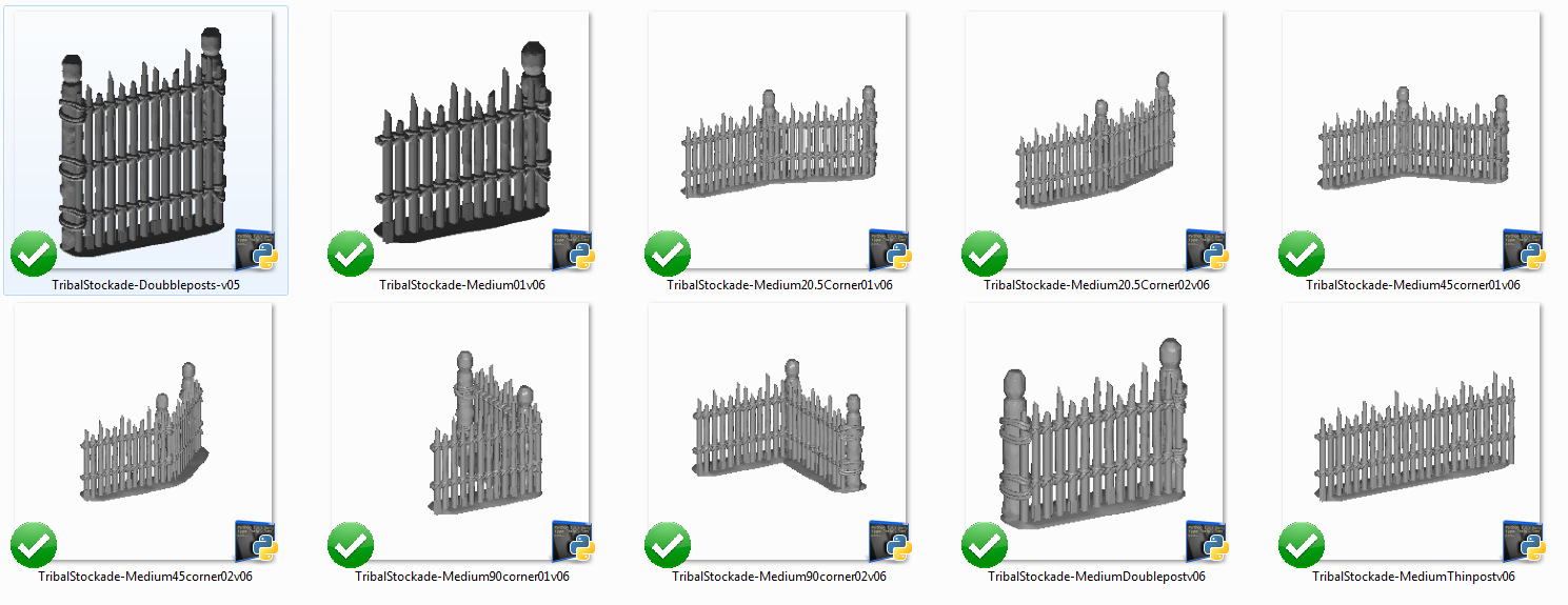 3D Printable Tribal Stockade Medium