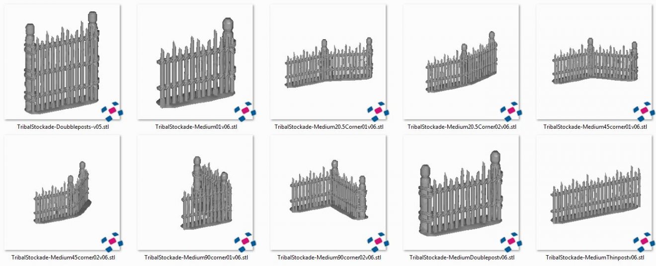 3D Printable Tribal Stockade Medium