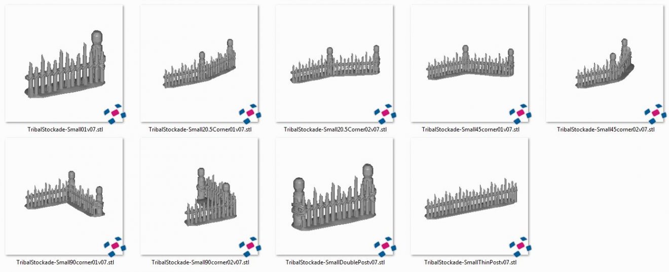 3D Printable Tribal Stockade Small
