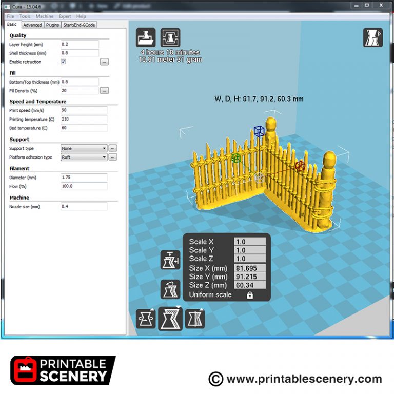 3D Printable Tribal Stockade Medium