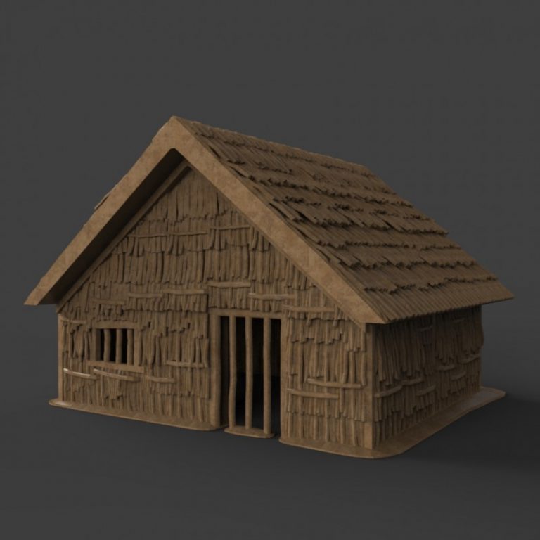 3D Printable Maori Pa Huts