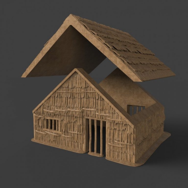 3D Printable Maori Pa Huts