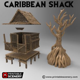 Caribbean Shack - Printable Scenery