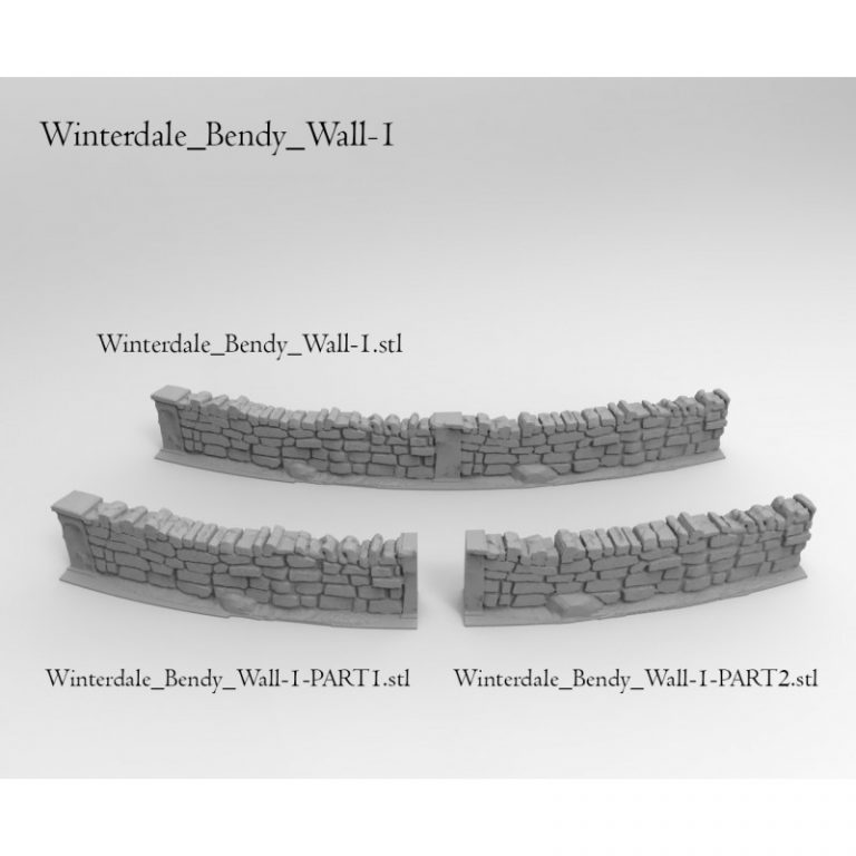 3D Printable Stone Wall Bendy Pack