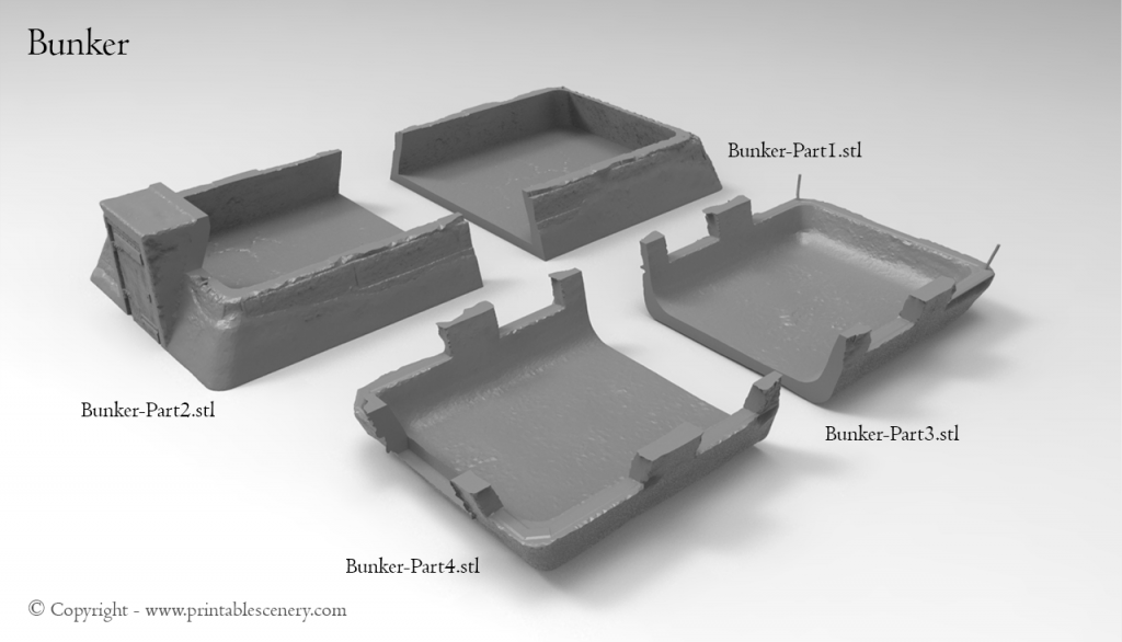 Normandy Bunkers - Printable Scenery