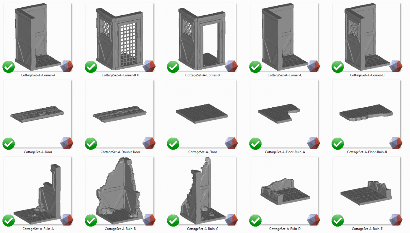 3D Printable Building Husks Set A