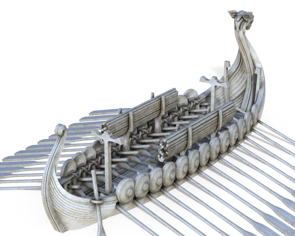 3D Printable Viking Longship. Ready to download and print