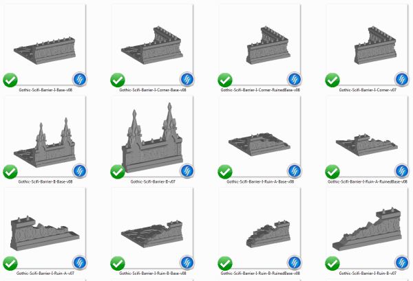 Gothic Walkways and Buildings - Printable Scenery
