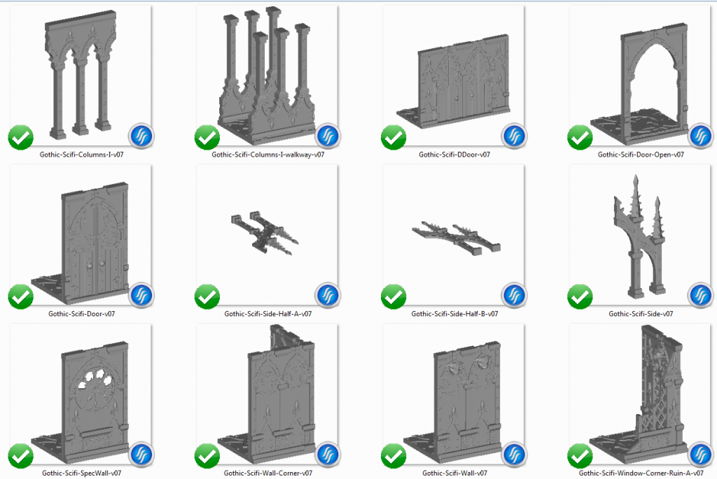 Gothic Walkways and Buildings - Printable Scenery