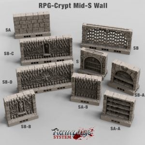 Rampage Crypt Mid-S Walls - Printable Scenery