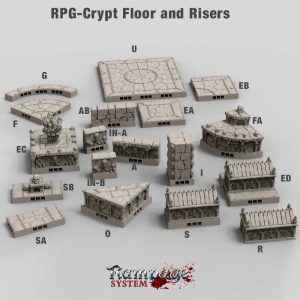Crypt Floors and Risers - Printable Scenery