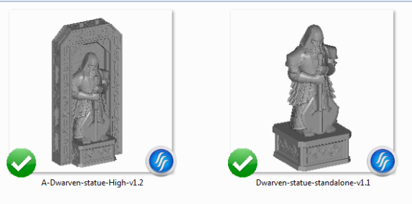 Dwarven Tribute Wall and Dwarf Statue - Printable Scenery