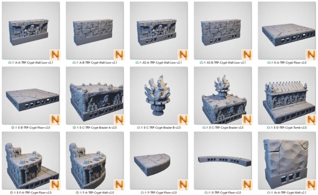 Crypt Floors and Risers - Printable Scenery