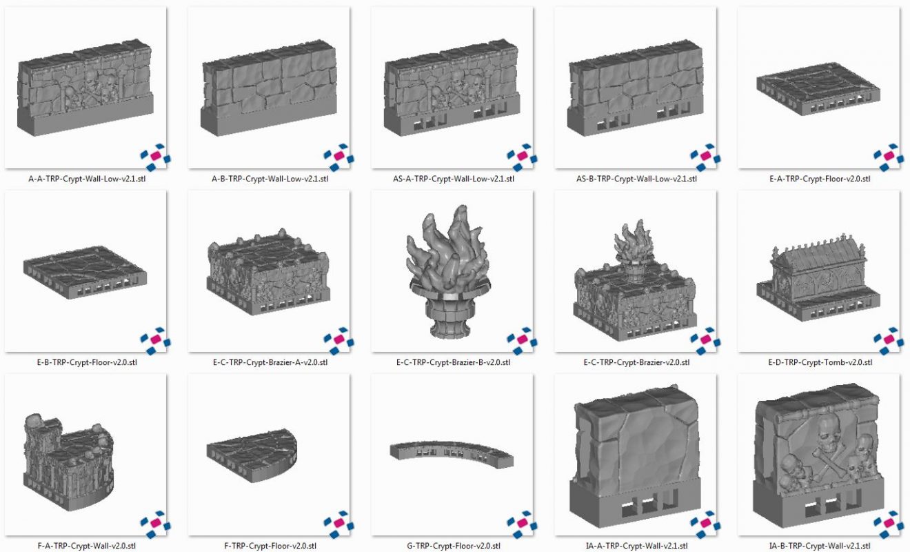 Crypt Floors and Risers - Printable Scenery