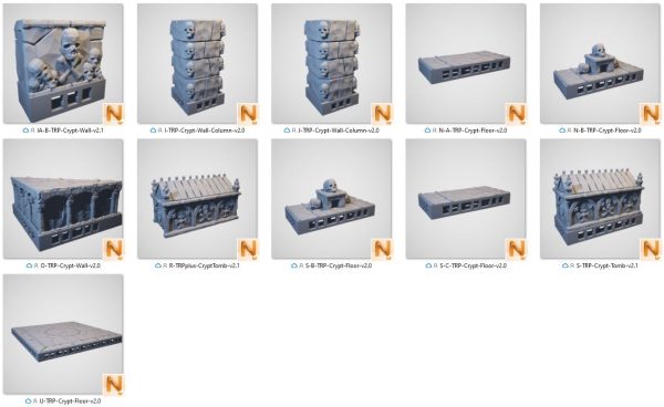 Crypt Floors and Risers - Printable Scenery