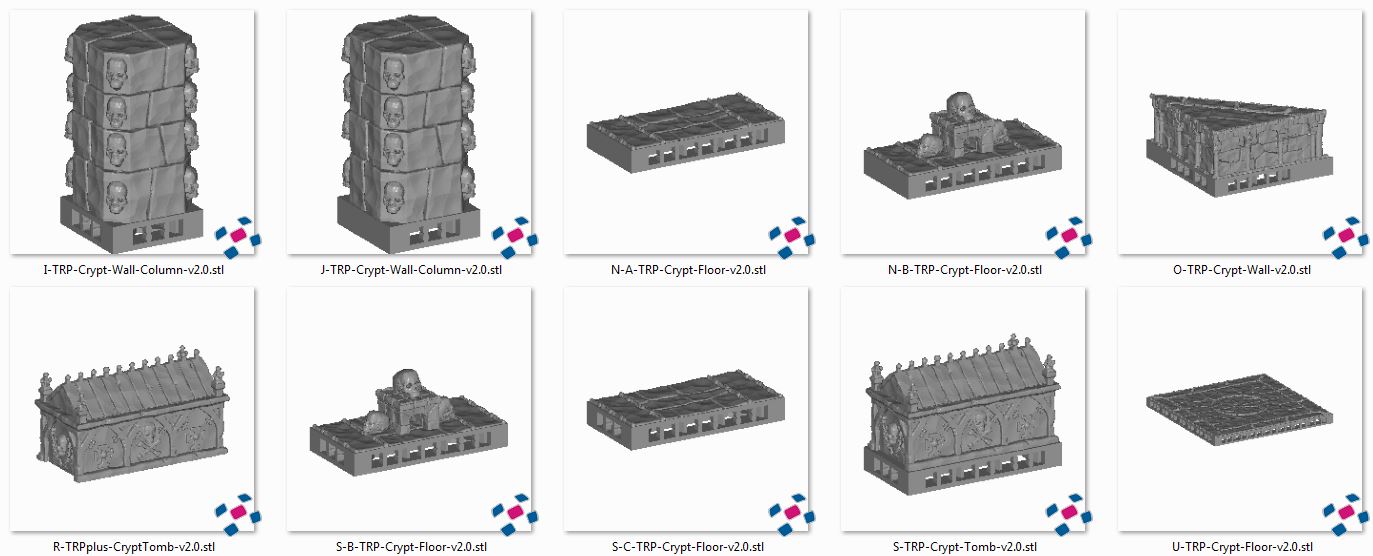 Crypt Floors and Risers - Printable Scenery