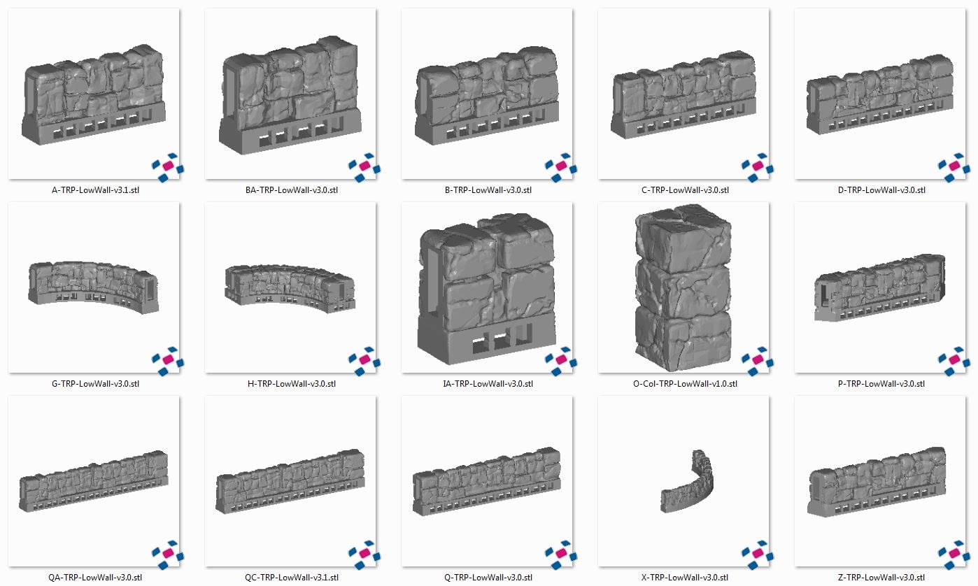 Rampage Low Walls - Printable Scenery