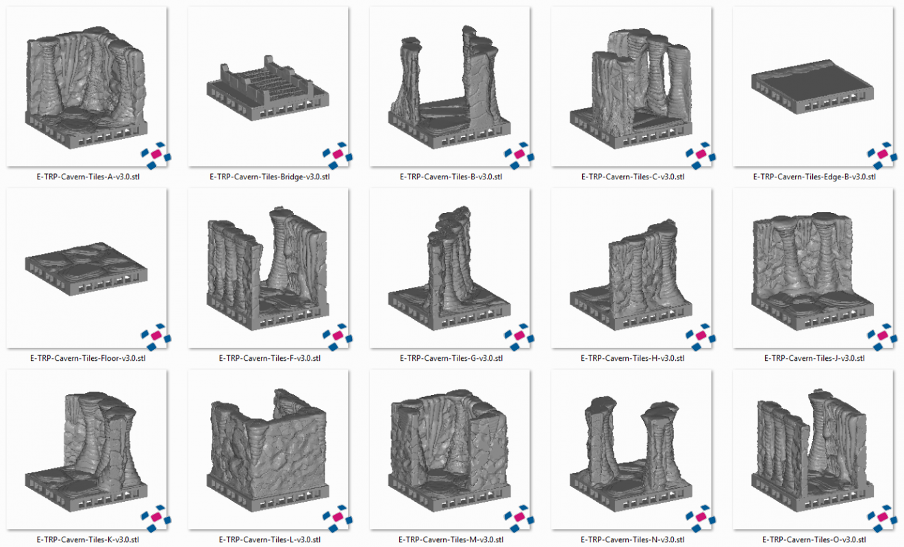 OpenLOCK Cavern Tiles - Printable Scenery