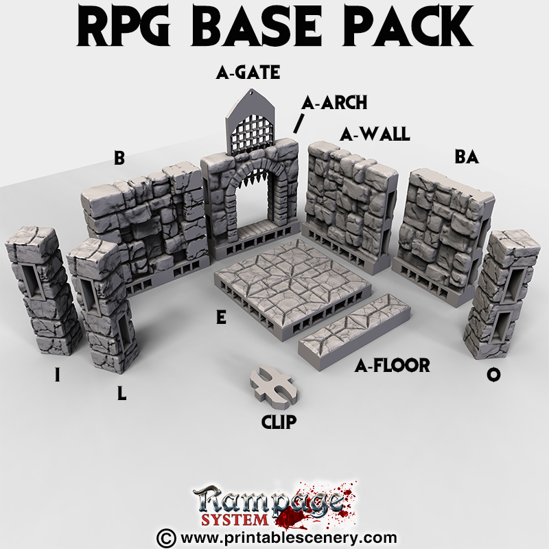 Rampage Base Pack - Printable Scenery