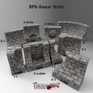 Rampage Sewer Walls - Printable Scenery