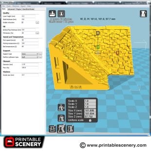 Rampage Slate Roof - Printable Scenery