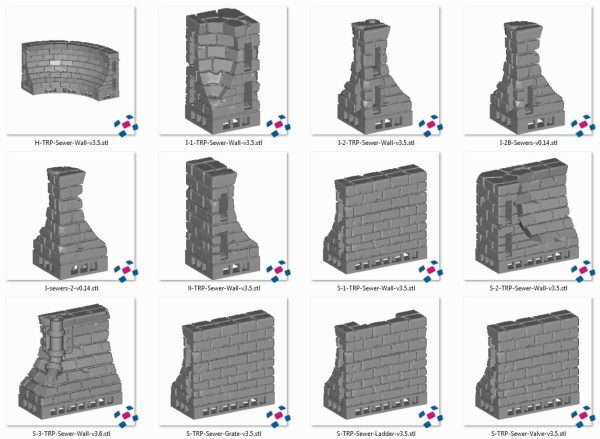 Rampage Sewer Walls - Printable Scenery