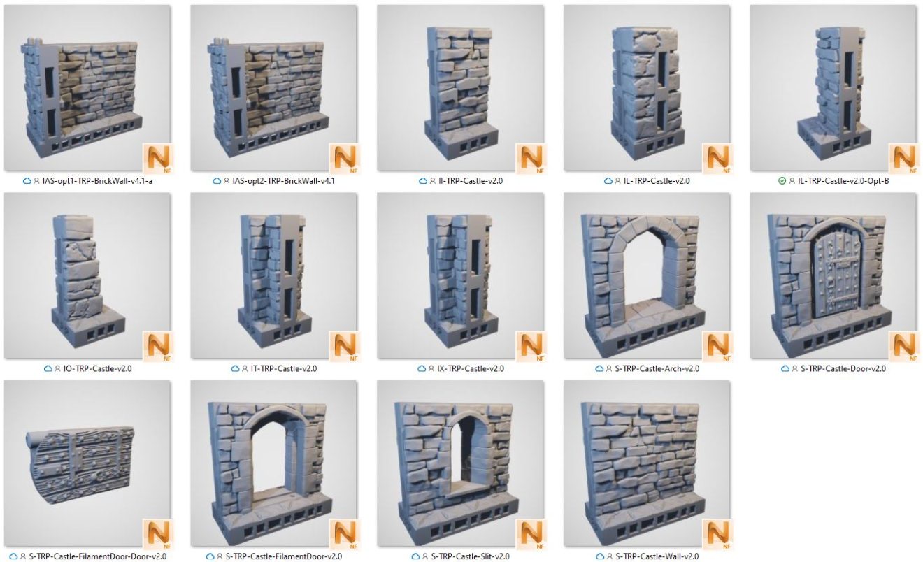 S Castle Walls and Columns - Printable Scenery
