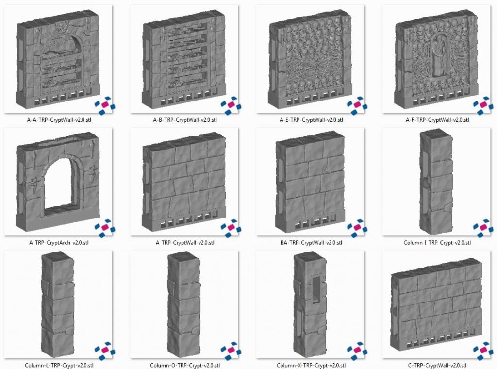 Rampage Crypt Walls - Printable Scenery