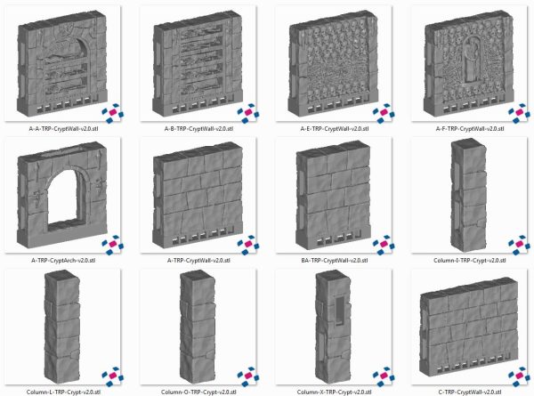 Rampage Crypt Walls - Printable Scenery