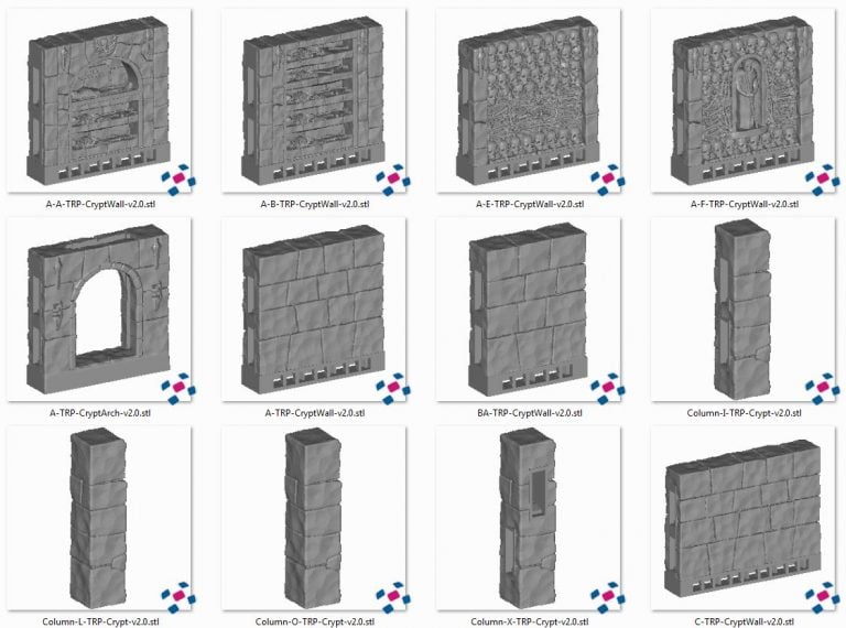 Rampage Crypt Walls - Printable Scenery