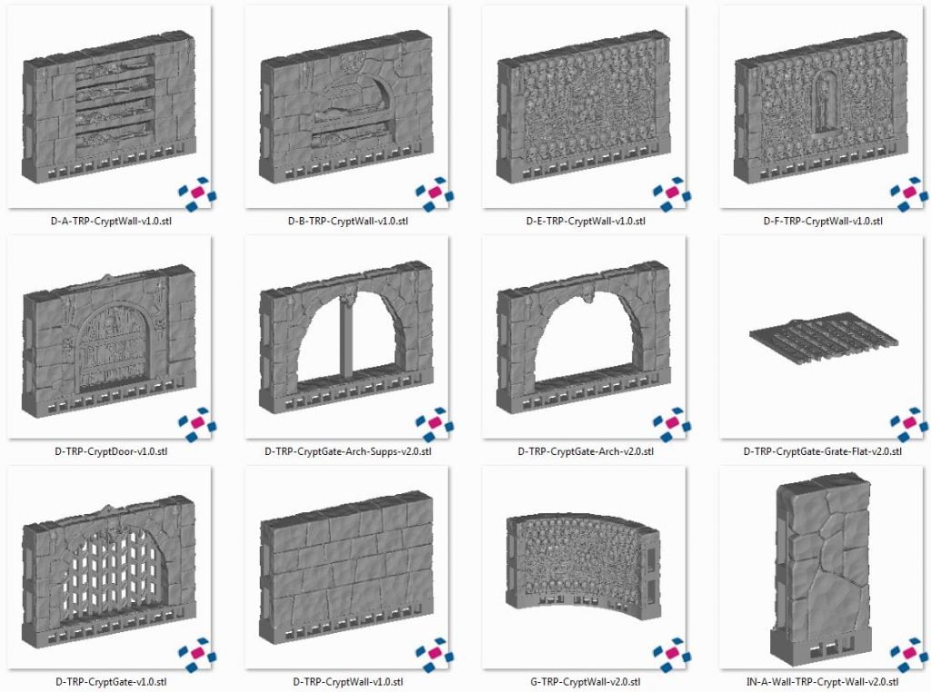 Rampage Crypt Walls - Printable Scenery
