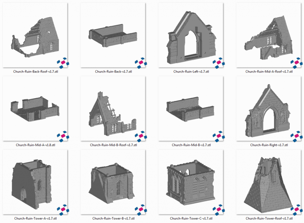 Ruined Medieval Church - Printable Scenery