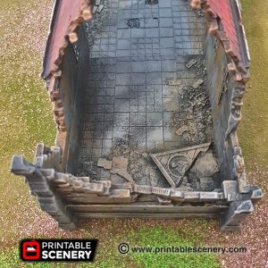 Ruined Medieval Church - Printable Scenery