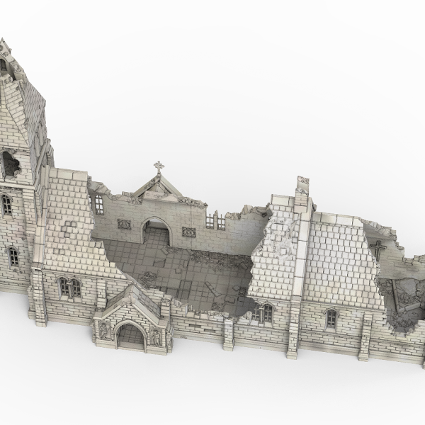 Medieval Church Ruin – Printable Scenery