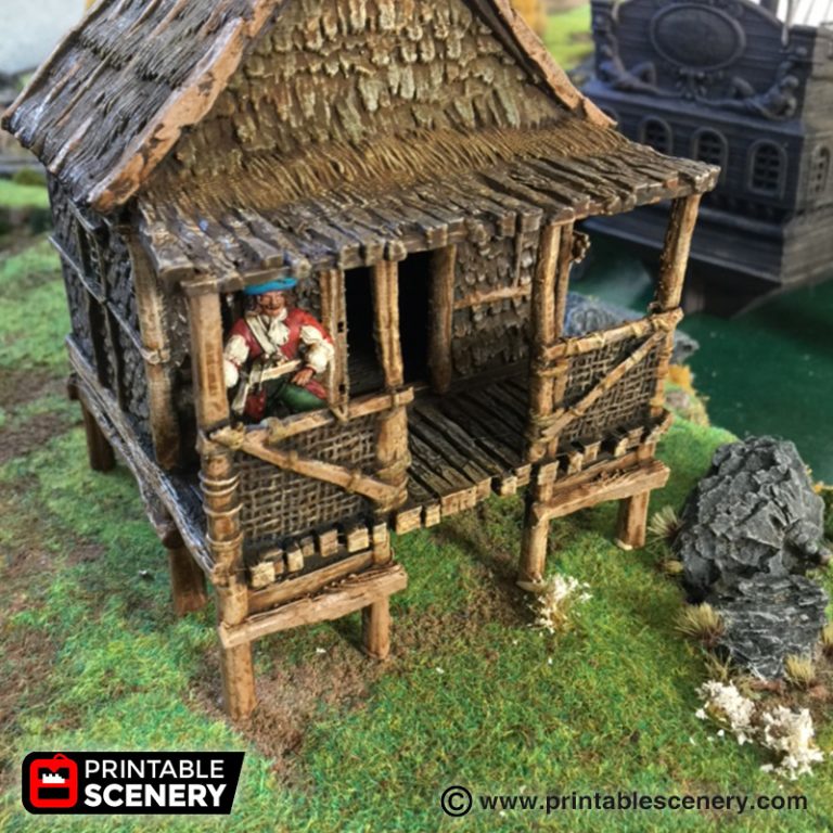 Caribbean Shack - Printable Scenery