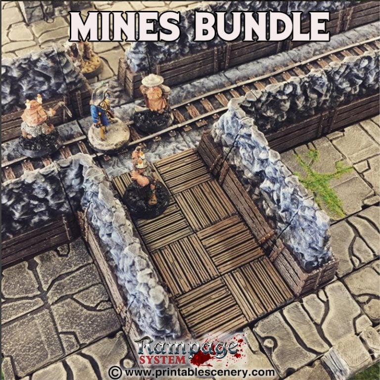 Rampage Mine Walls - Printable Scenery
