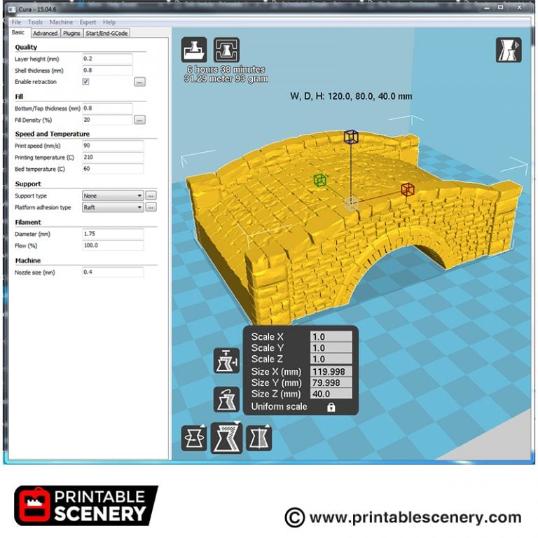 Stone Footbridge - Printable Scenery