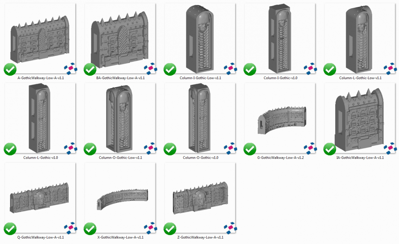 Gothic Sci-Fi Spike Wall - Printable Scenery