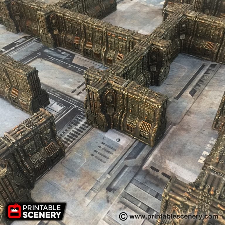 Gothic Spaceship Wall - Printable Scenery