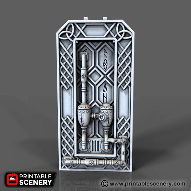 Dwarven Tribute Wall and Dwarf Statue - Printable Scenery
