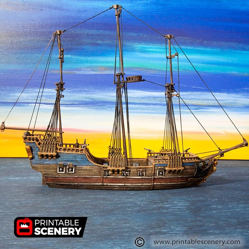 Flying Frigate - Printable Scenery