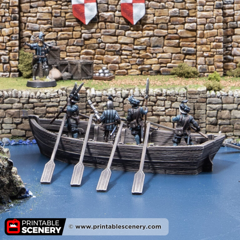 Long Boat (Row Boat) - Printable Scenery