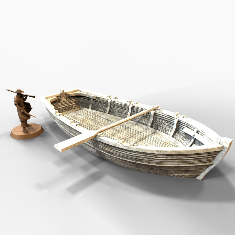 Long Boat (Row Boat) - Printable Scenery