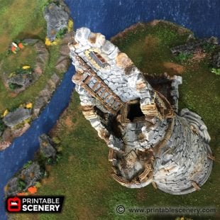 Ruined Lighthouse - Printable Scenery