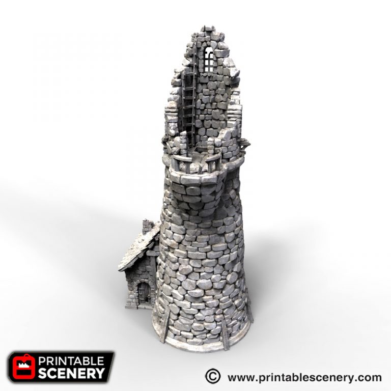 Ruined Lighthouse - Printable Scenery