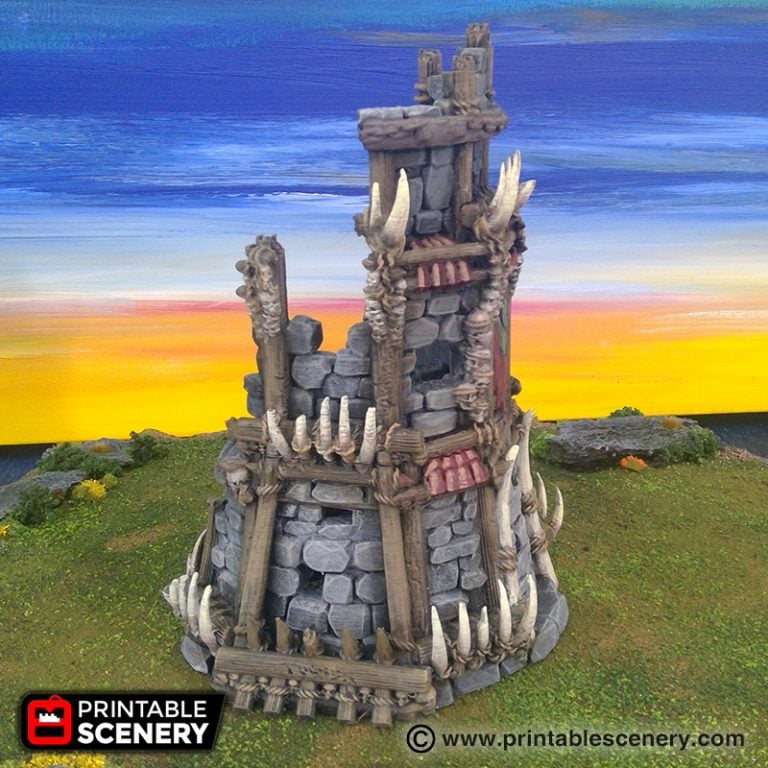 Ruined Wizard Tower - Printable Scenery